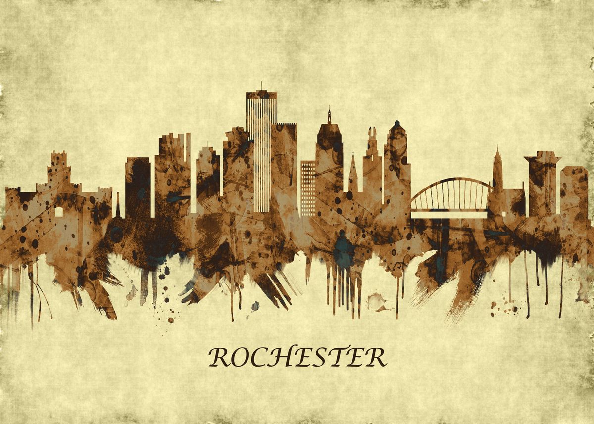 'Rochester Cityscape' Poster, picture, metal print, paint by Towseef ...