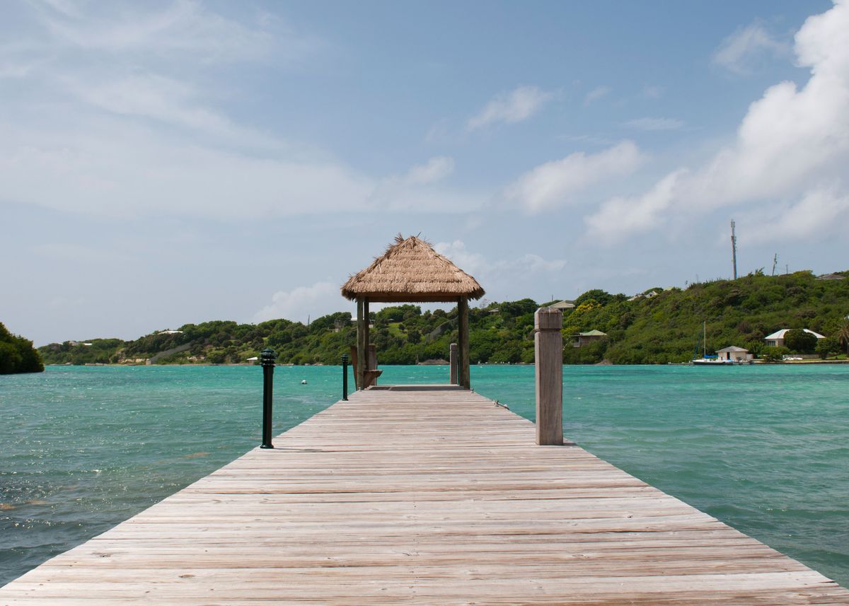 'Hut On Jetty' Poster, picture, metal print, paint by Stunning ...