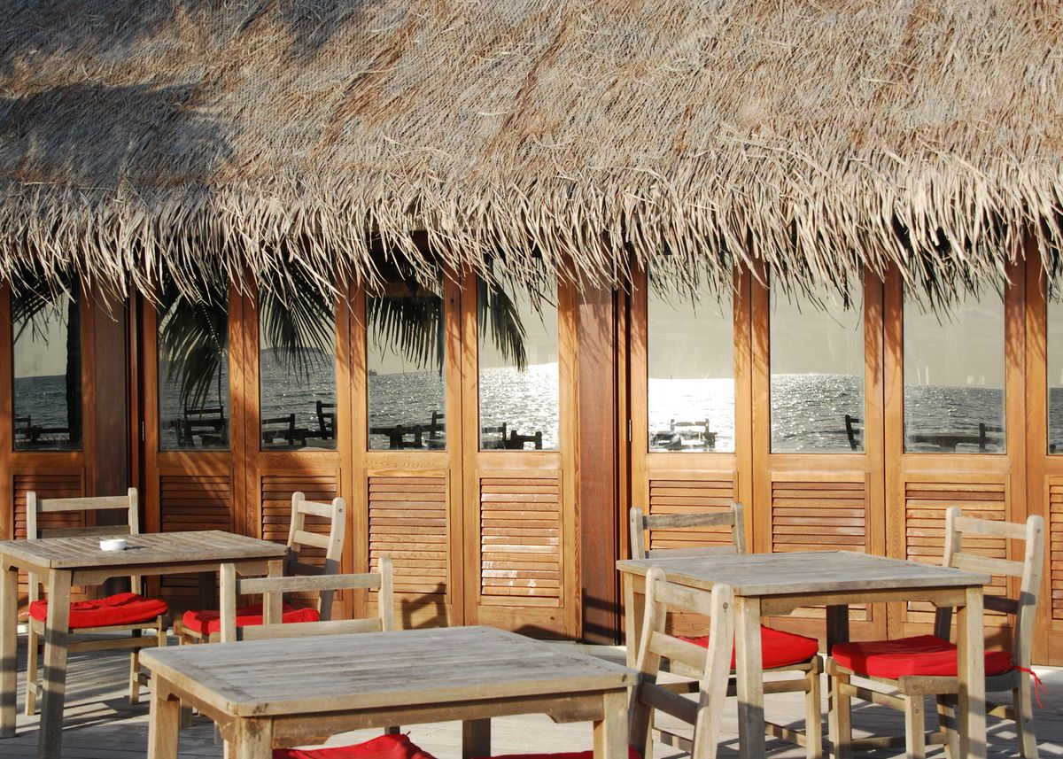 'Beach Restaurant View In M' Poster by Stunning Wallpapers | Displate