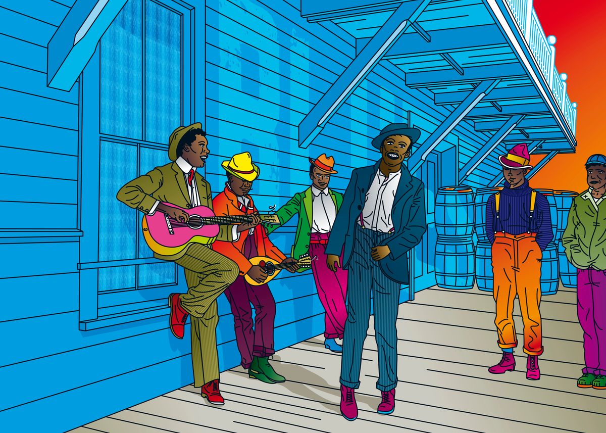 'Blue station' Poster, picture, metal print, paint by Borjo Estrade ...