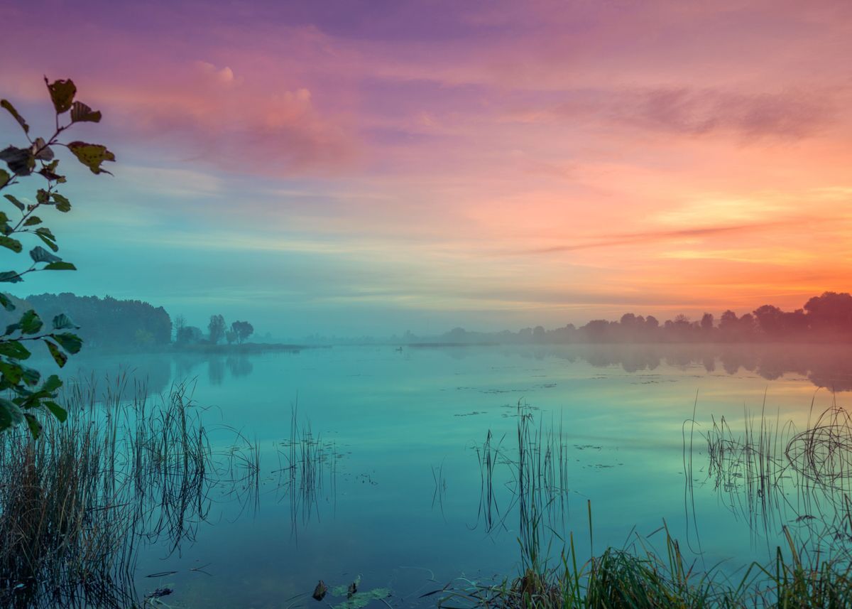 'Early Morning Dawn Over Th' Poster by Stunning Wallpapers | Displate