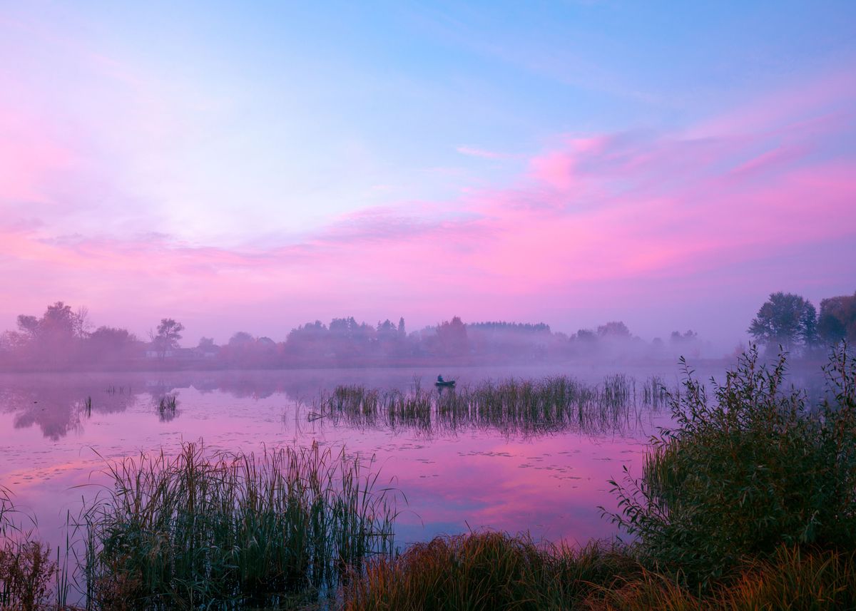 'Early Morning Dawn Over Th' Poster, picture, metal print, paint by ...