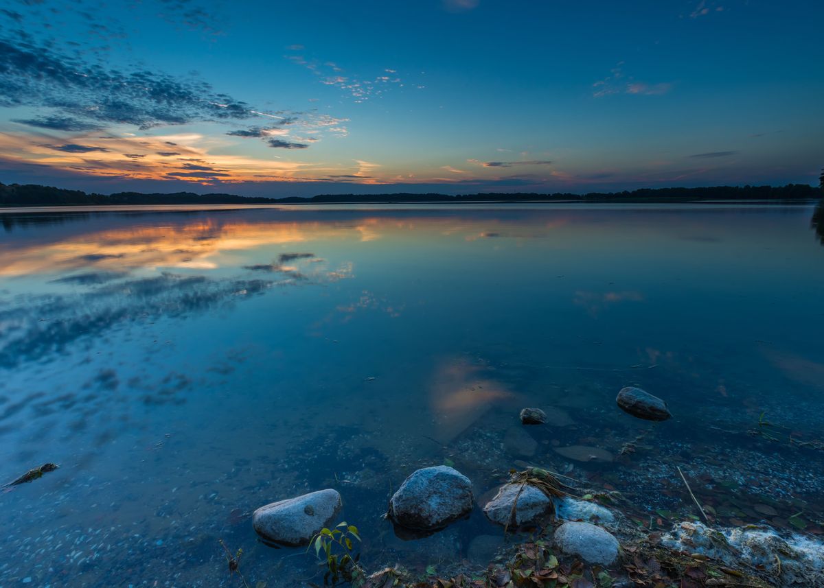 'Beautiful Lake At Sunset L' Poster by Stunning Wallpapers | Displate