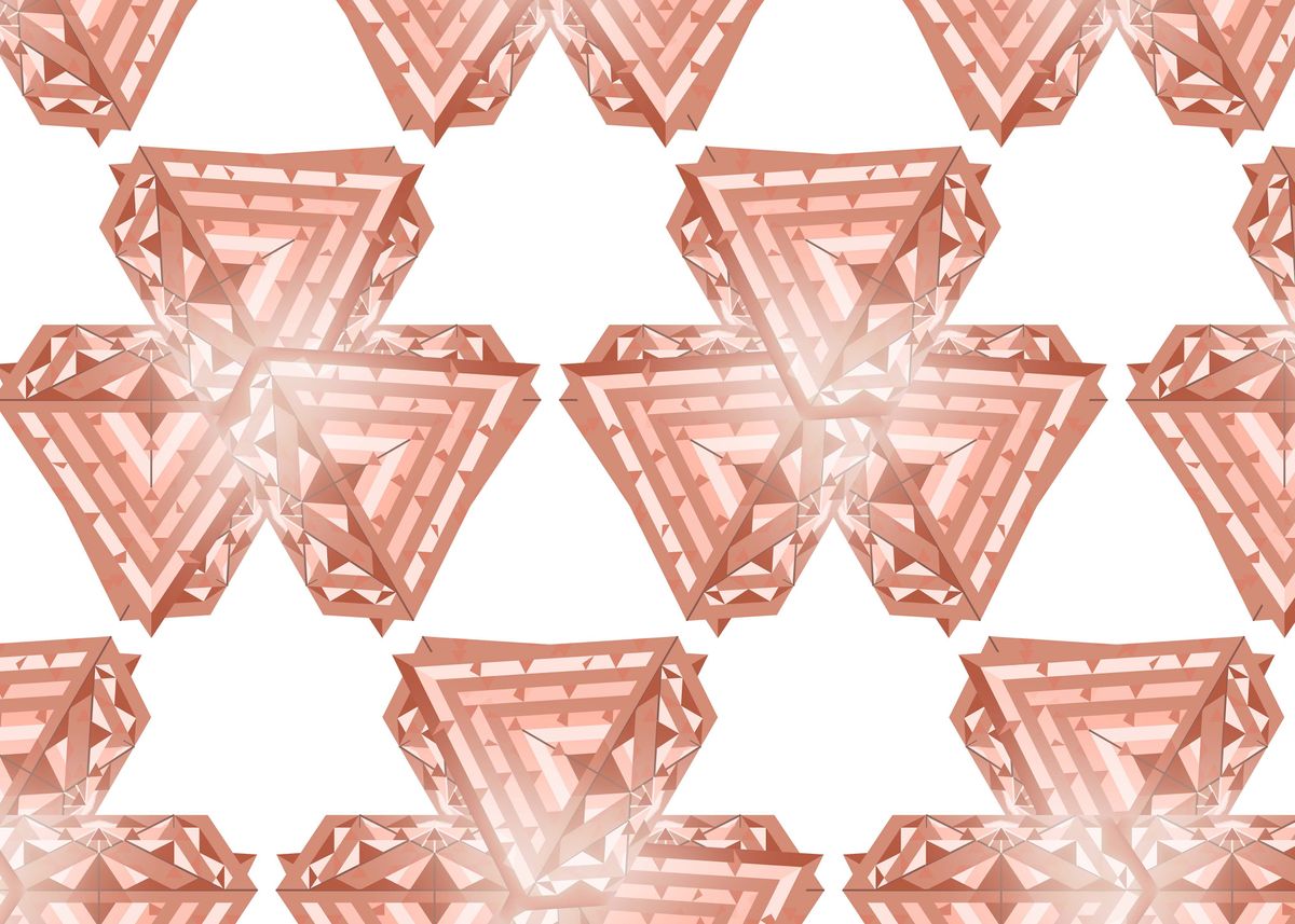 'Copper diamond geometric' Poster, picture, metal print, paint by ...