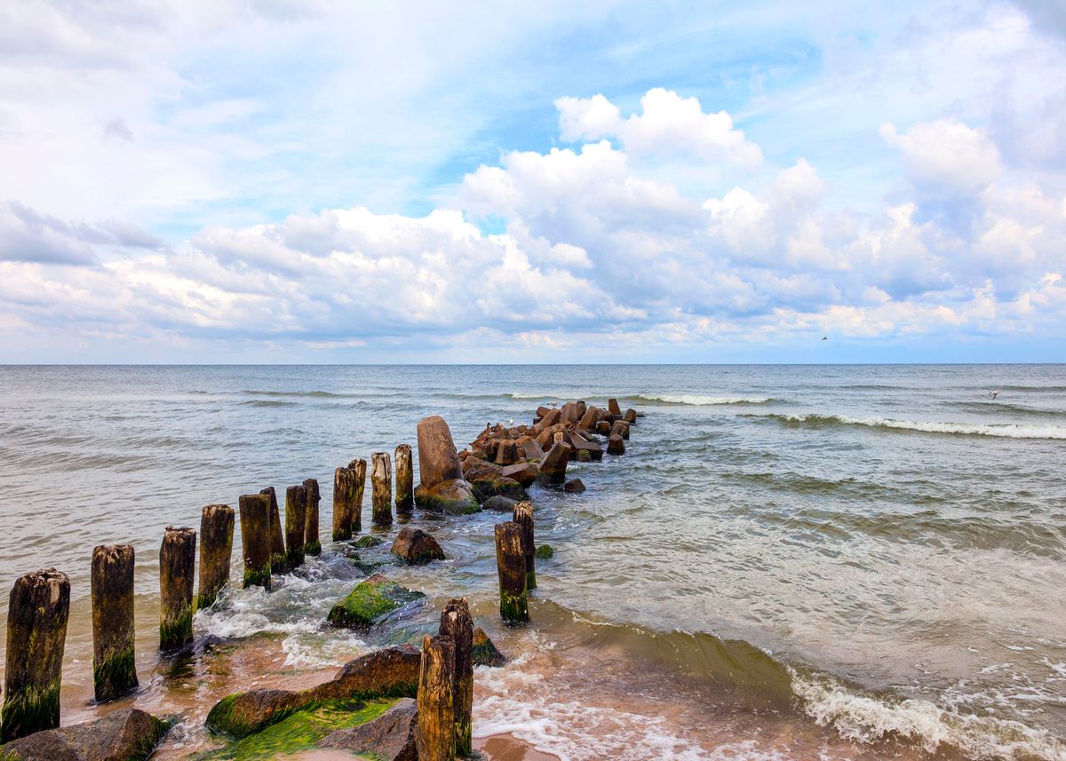'A Breakwater' Poster, picture, metal print, paint by Stunning ...
