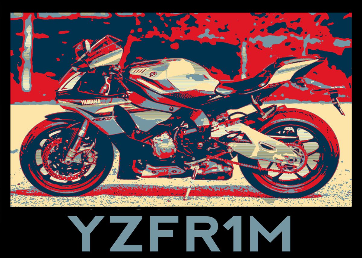 'YZF R1M Side View 1' Poster, picture, metal print, paint by NoMans ...