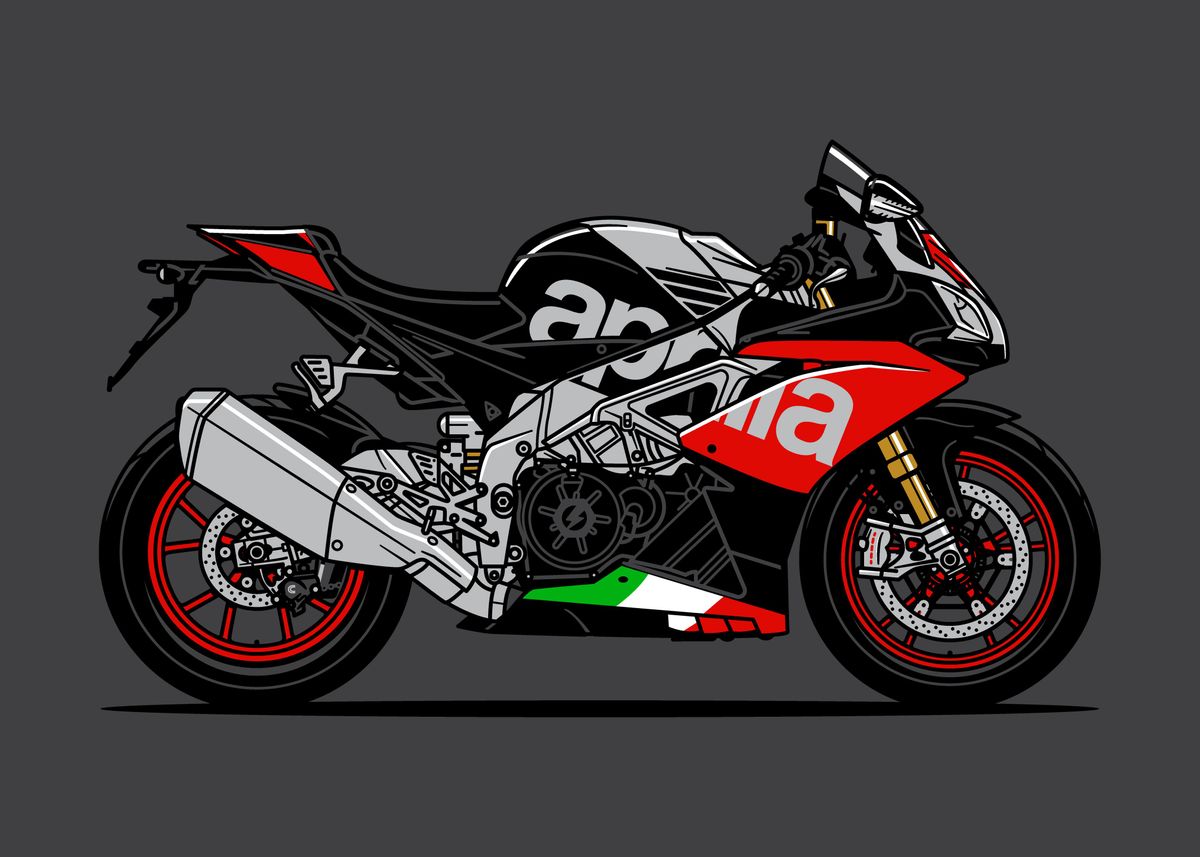 'RSV4 RF Motorcycle' Poster, picture, metal print, paint by Twain ...