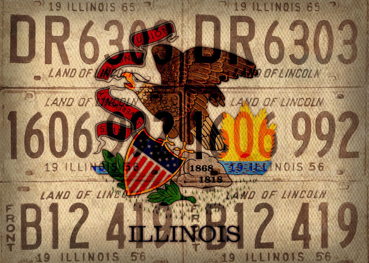 'Illinois State Flag Art' Poster, picture, metal print, paint by Design ...