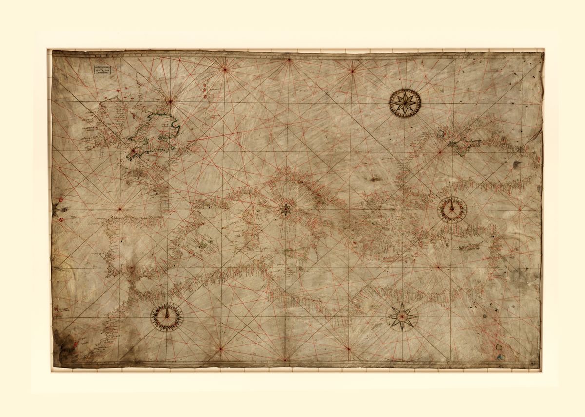 'Portolan Chart circa 1500' Poster, picture, metal print, paint by ...