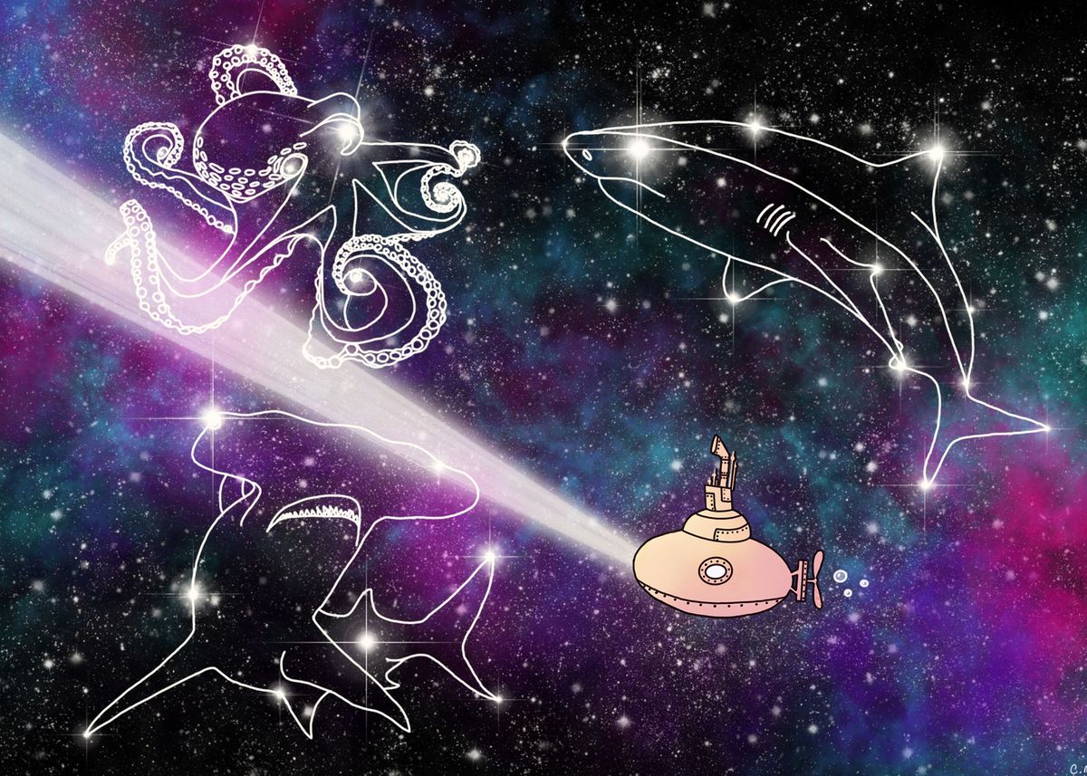 'Star Fish Constellations' Poster, picture, metal print, paint by ...