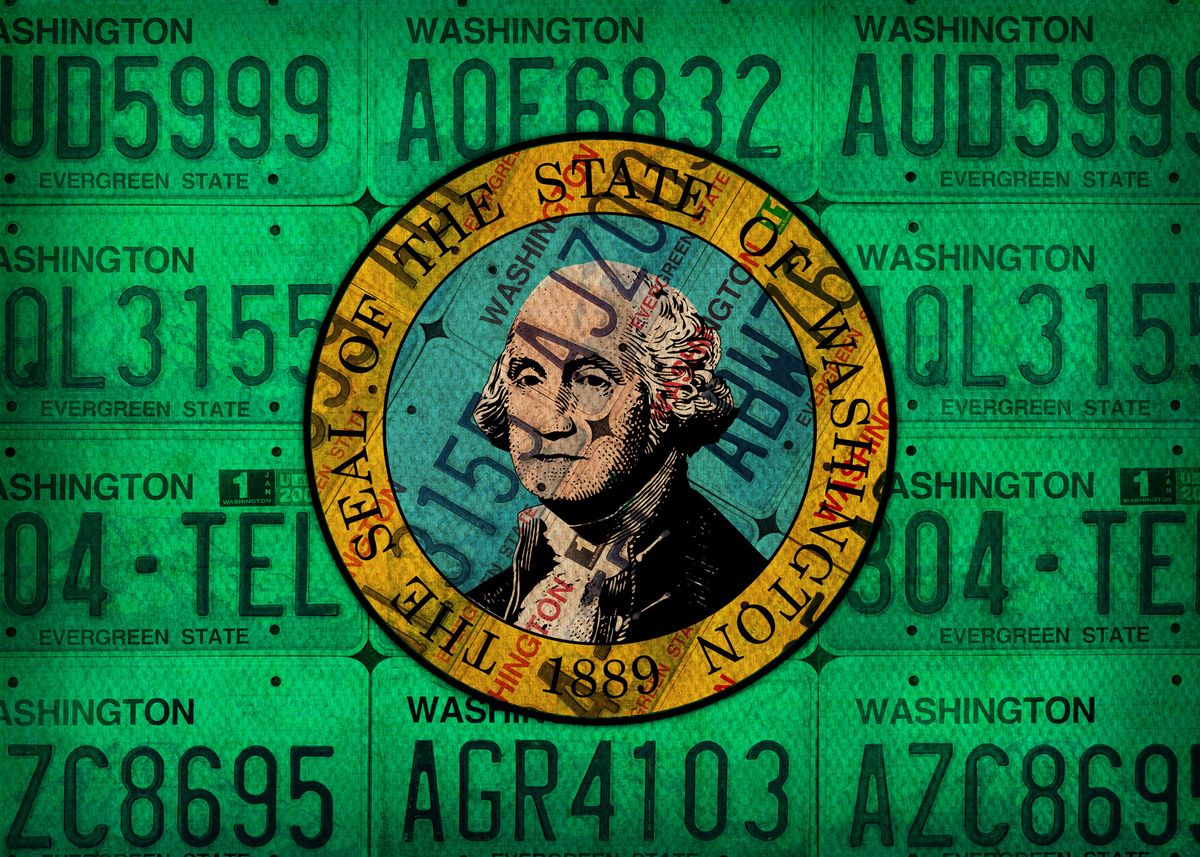 'Washington State Flag Art' Poster, picture, metal print, paint by ...