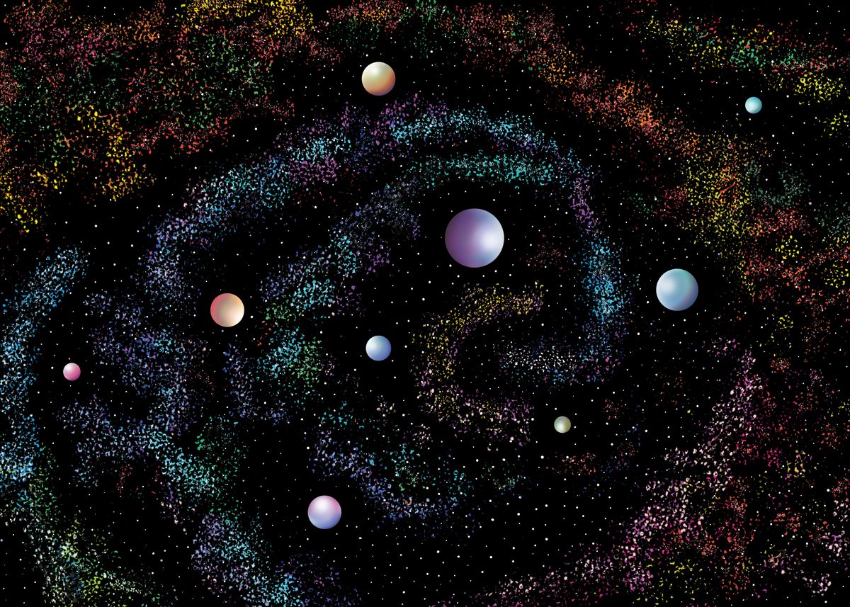 'Celestial Vortex' Poster, picture, metal print, paint by Ayesha Javeed ...