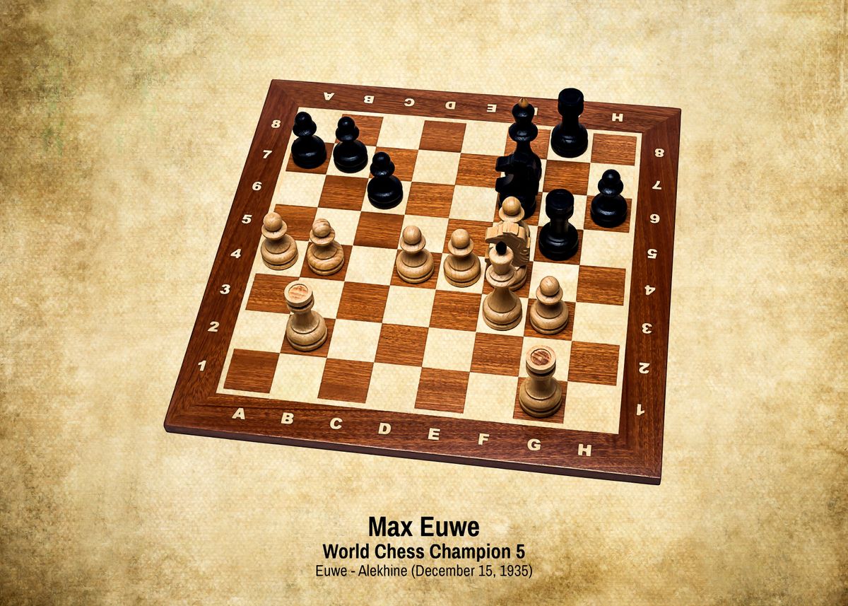 'Max Euwe Chess Champion 5' Poster, picture, metal print, paint by Art ...