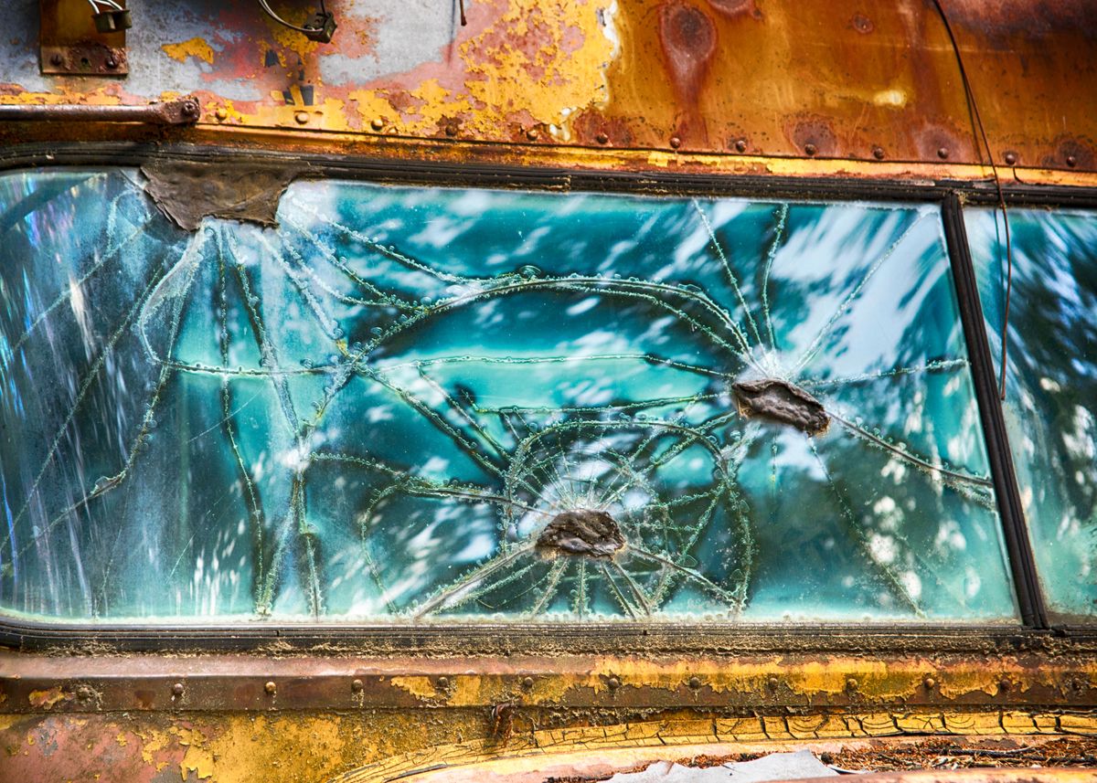 'Abstract school bus' Poster, picture, metal print, paint by Karen ...