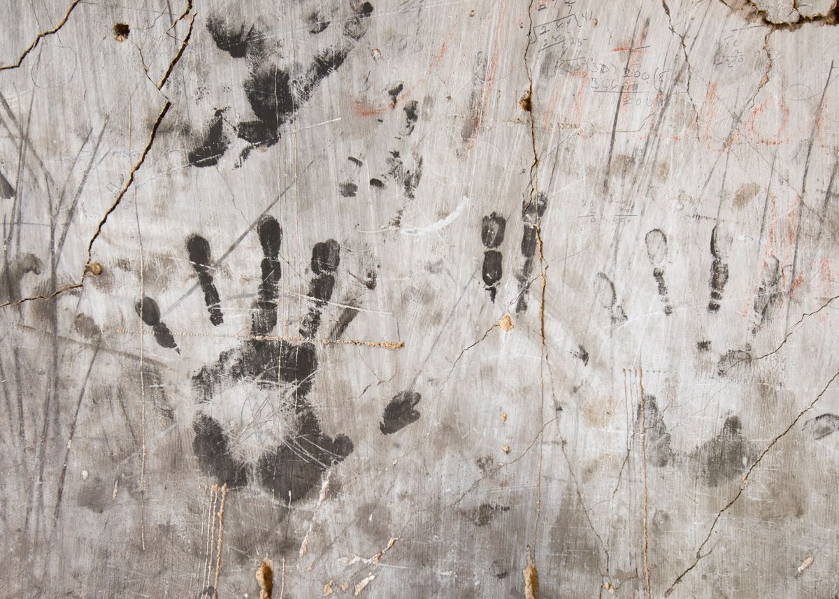 'Hand prints' Poster, picture, metal print, paint by Karen Foley | Displate