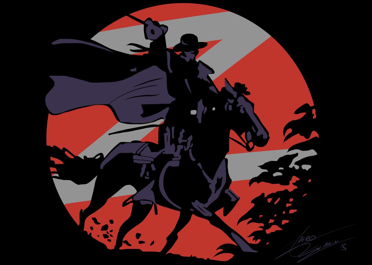 'Zorro' Poster, picture, metal print, paint by Jairo Guarin | Displate