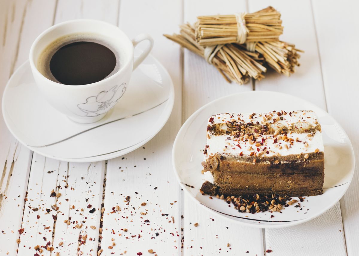 'Coffee and Cake' Poster, picture, metal print, paint by Naso | Displate