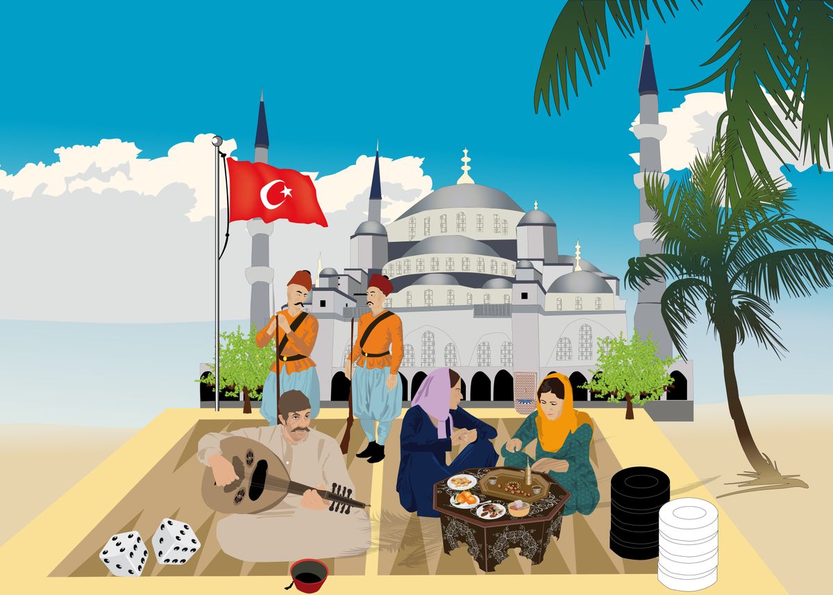 'Turkish game' Poster, picture, metal print, paint by Michal Eyal ...