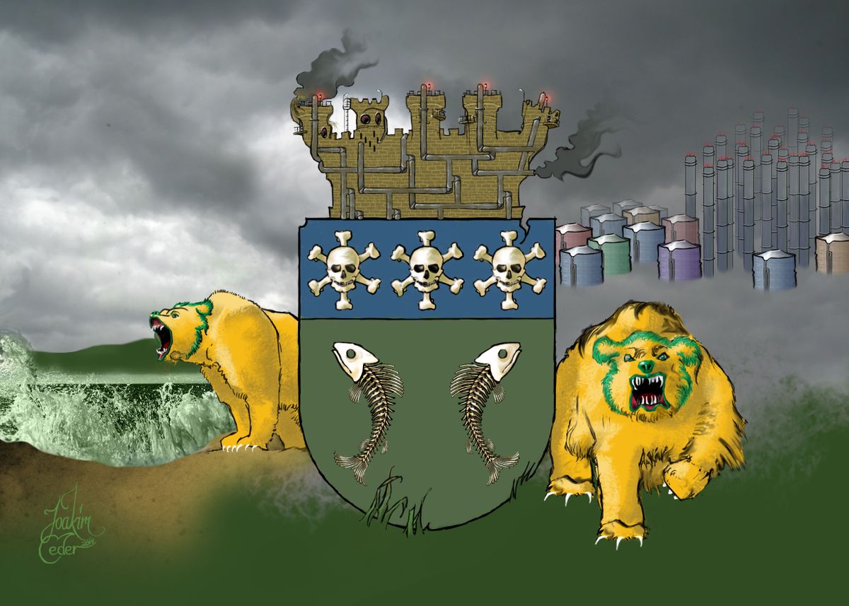 'Angry Oil Company Bears' Poster, picture, metal print, paint by Joakim ...