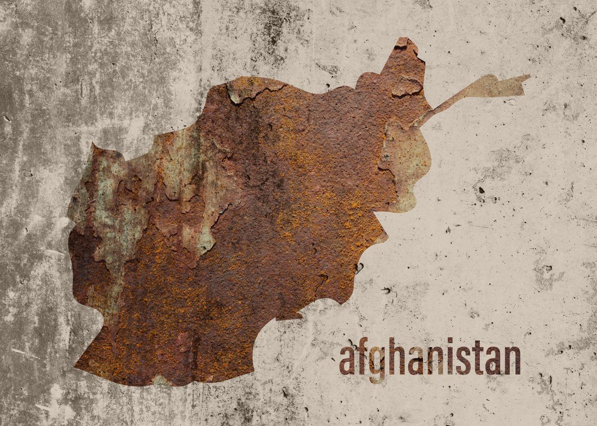 'Afghanistan Map Rusty' Poster, picture, metal print, paint by Design ...