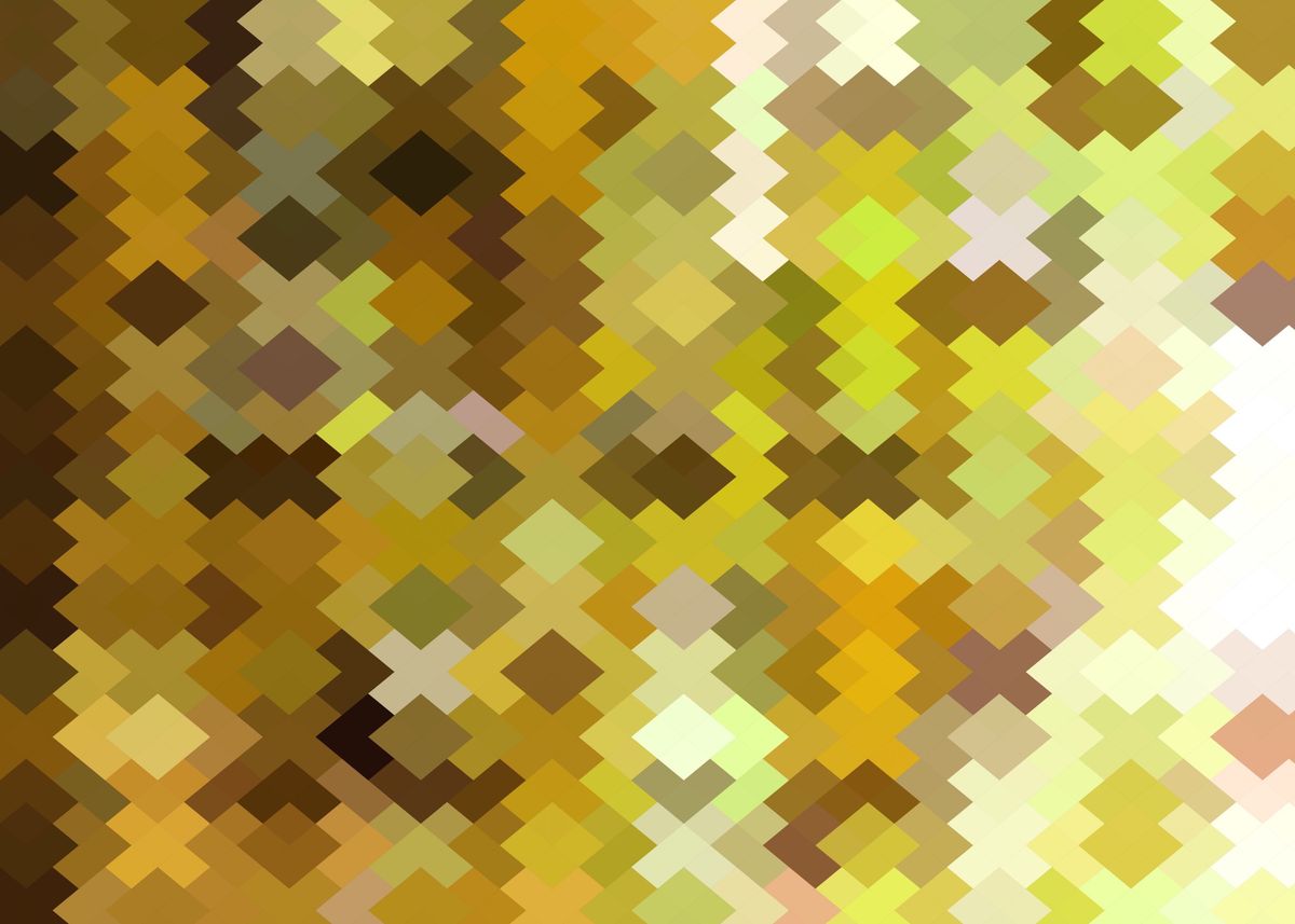 'geometric square pixel art' Poster, picture, metal print, paint by ...