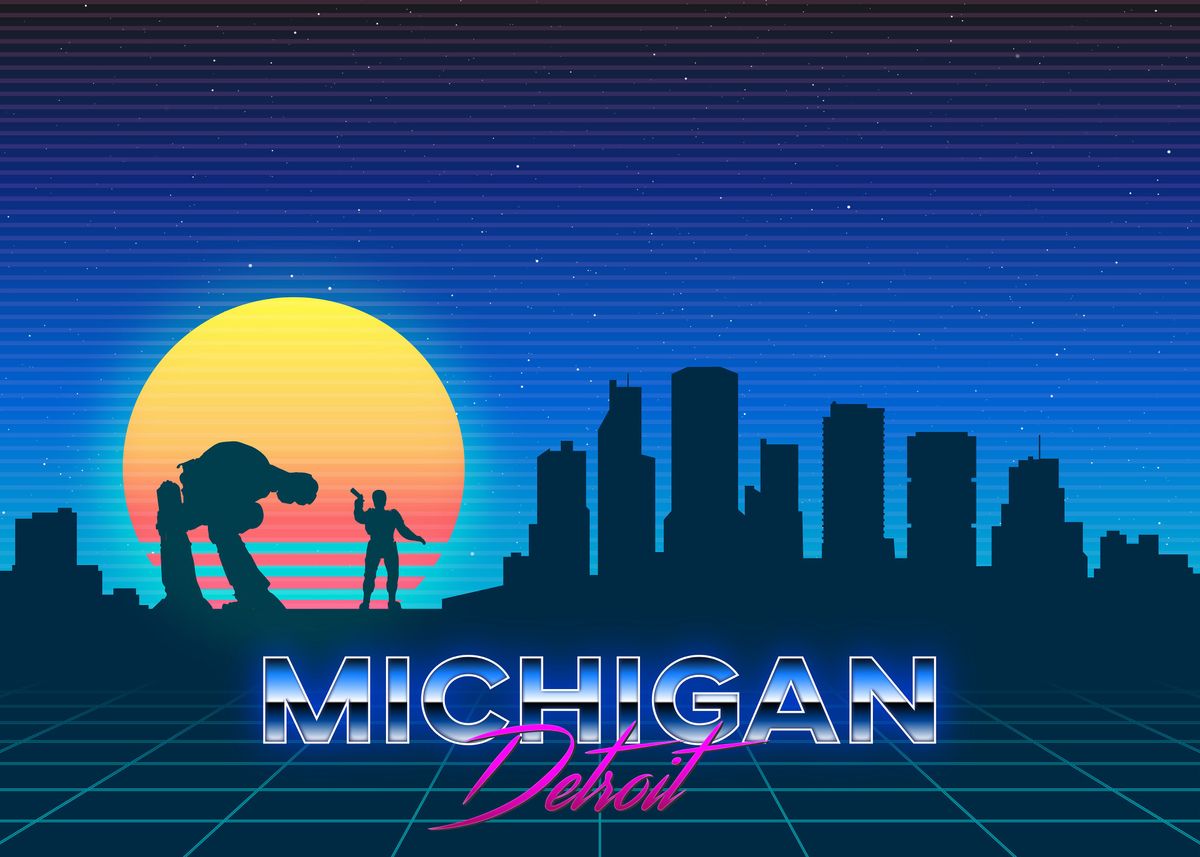 'Detroit Michigan Robocop' Poster by Marek Dubienski | Displate