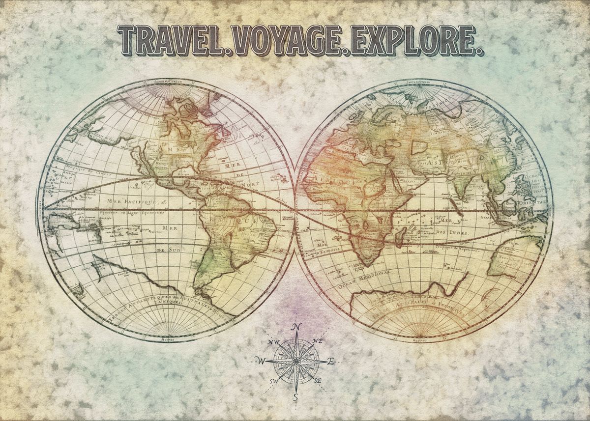 'Old world map' Poster by cesare scarselletti | Displate