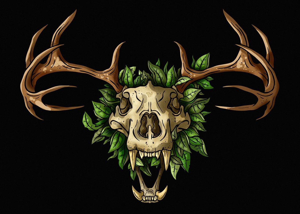 'Antler Skull' Poster by Vladi Krafft | Displate