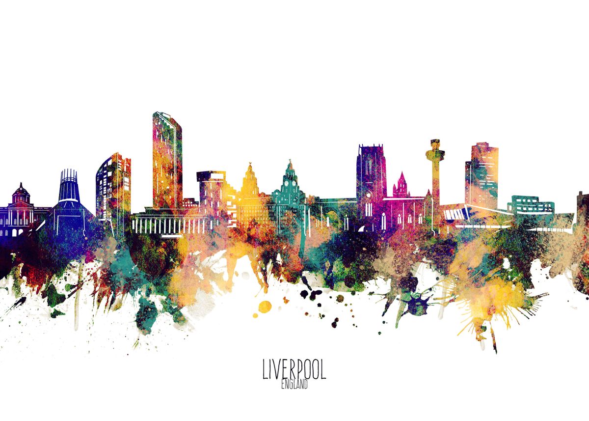 'liverpool watercolor 2' Poster by Bekim Art | Displate