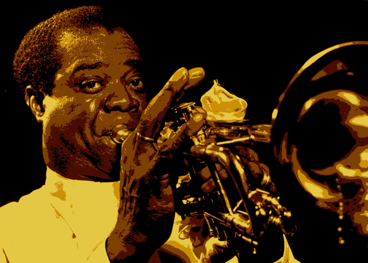 'Louis Armstrong ' Poster, picture, metal print, paint by Josh B | Displate