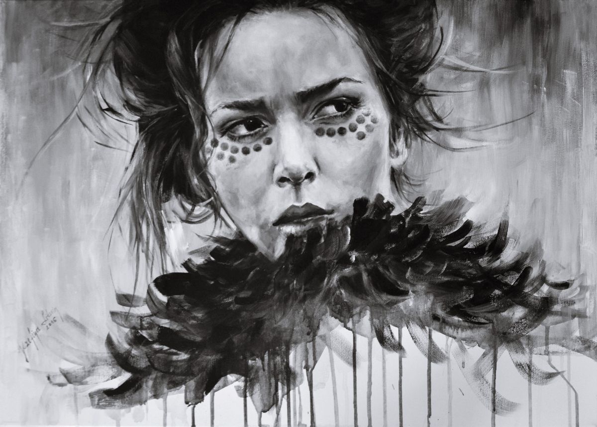 'BNW boho girl portrait' Poster, picture, metal print, paint by ...