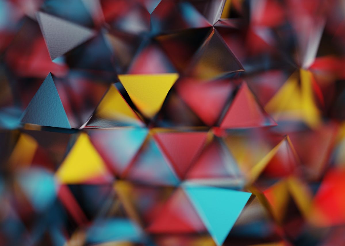 'Abstract Triangles v3' Poster, picture, metal print, paint by Michael ...