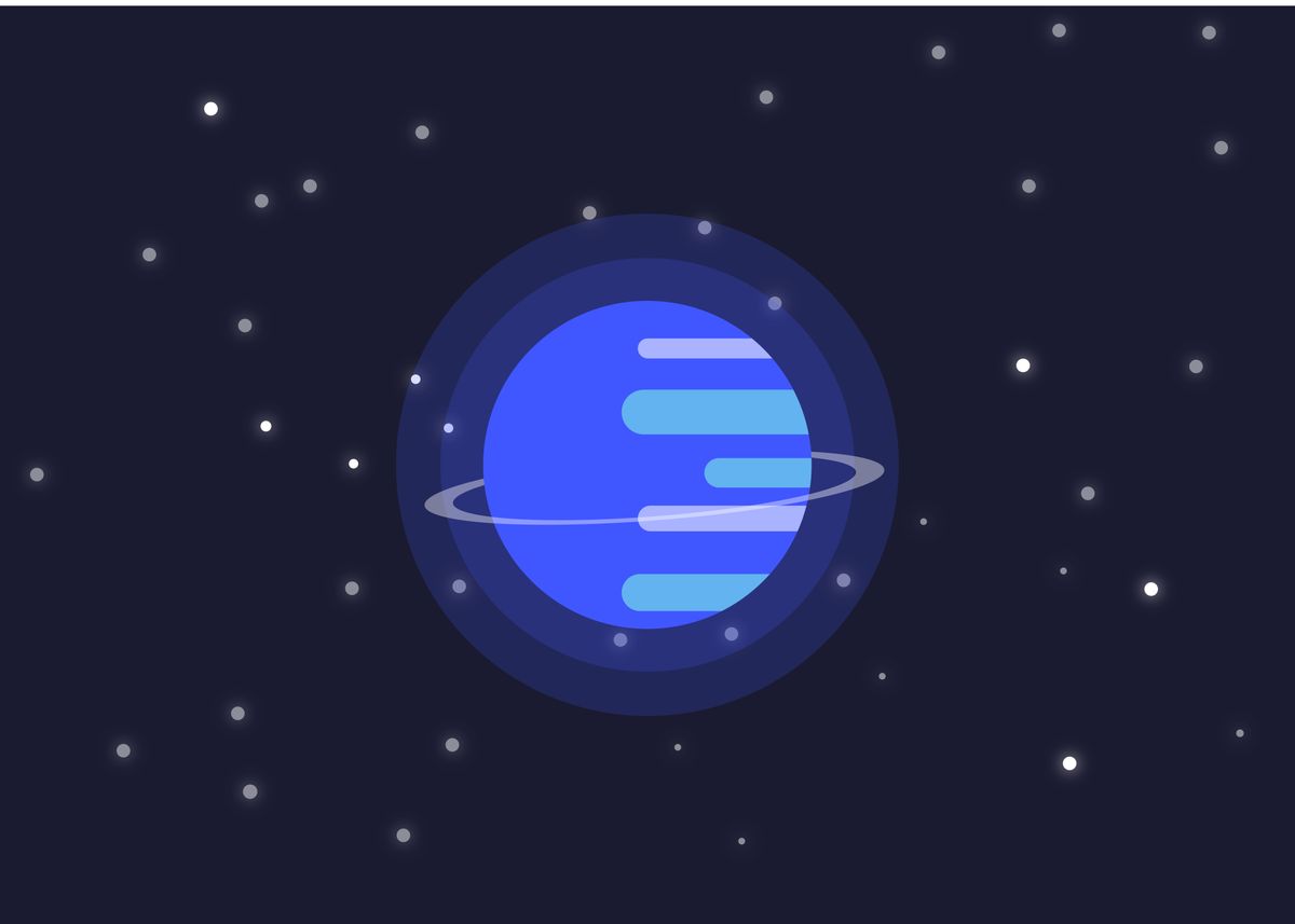 'Neptune flat design' Poster by Rayya Syafiqah | Displate