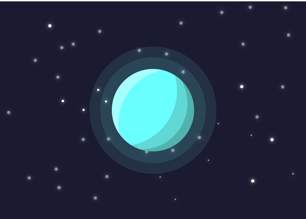 'Uranus flat design' Poster by Rayya Syafiqah | Displate