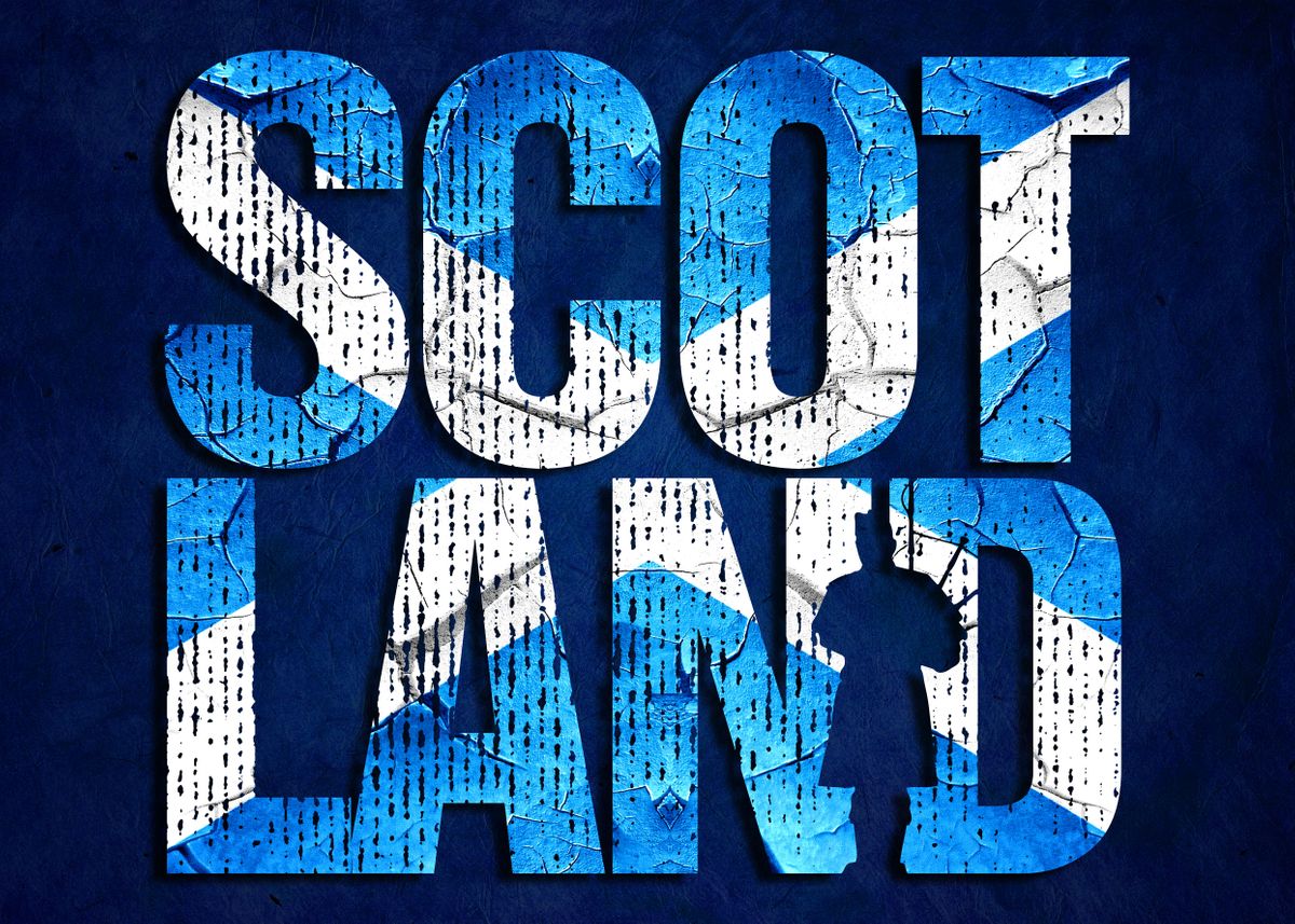 'Scotland Typography' Poster, picture, metal print, paint by RAWWR ...