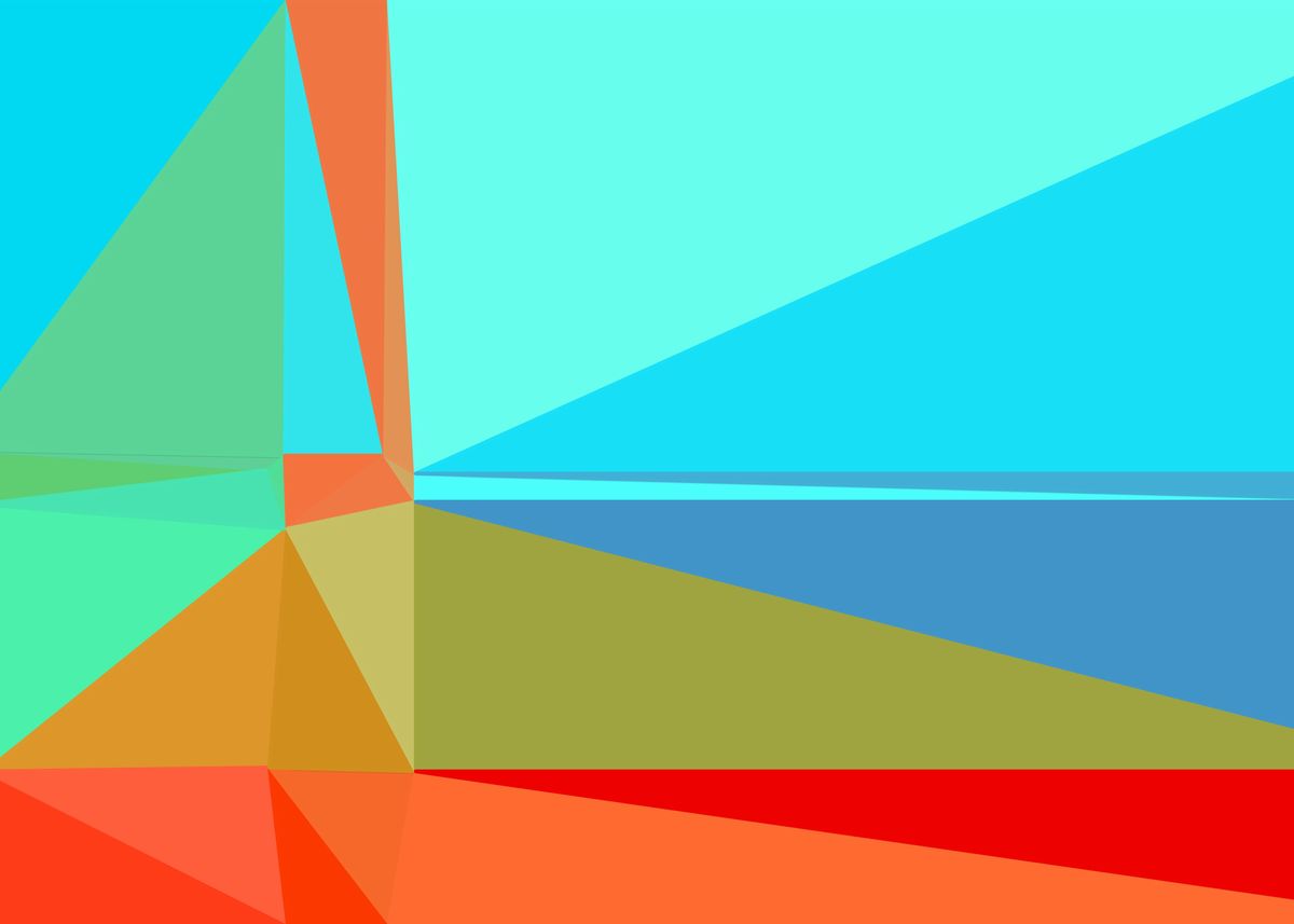 'colorful triangle art' Poster, picture, metal print, paint by eigens ...