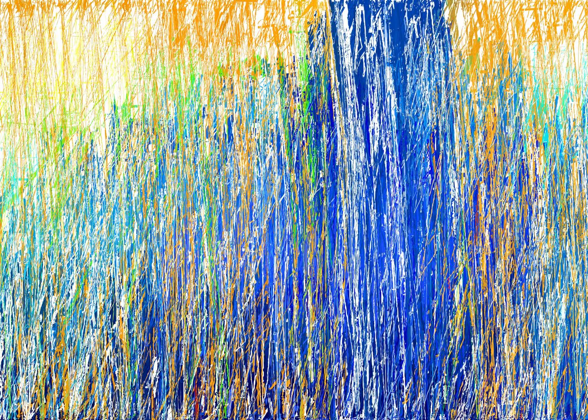 'colorful stroke lines' Poster, picture, metal print, paint by eigens ...