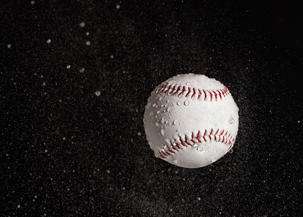 'Baseball in the rain' Poster, picture, metal print, paint by Antonio ...