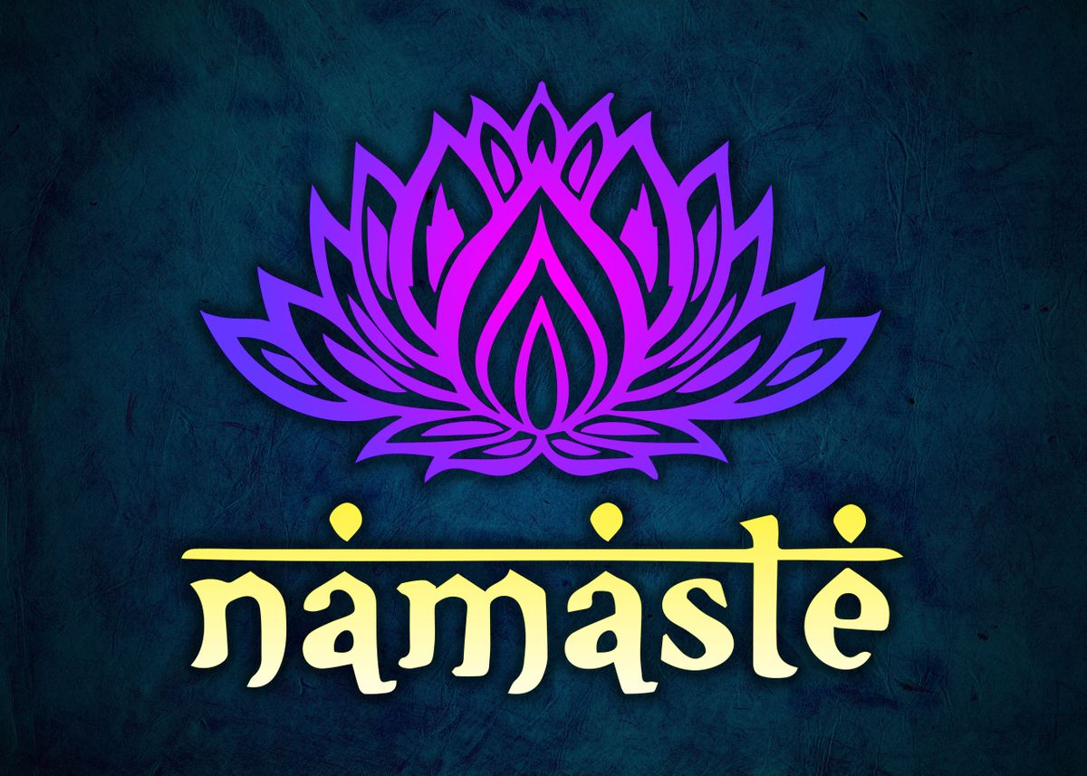 'Yoga Namaste Lotus Flower' Poster, picture, metal print, paint by ...