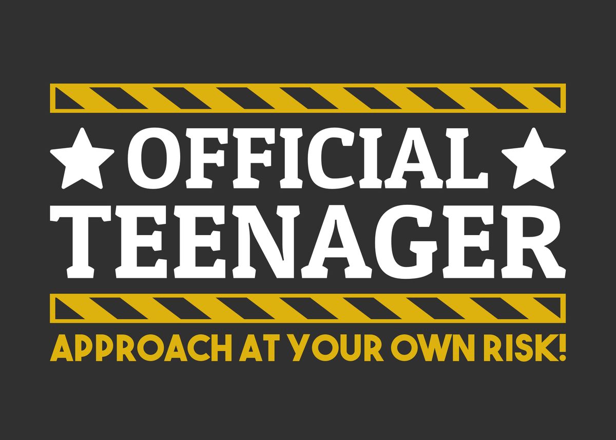 'Offical Teenager Sign' Poster, picture, metal print, paint by Steven ...