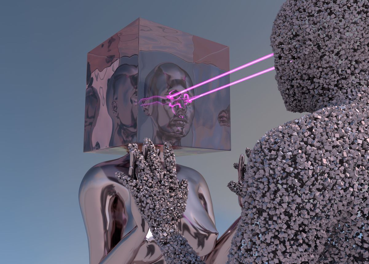 'Eye Contact' Poster, picture, metal print, paint by Dmitriy Krotevich ...