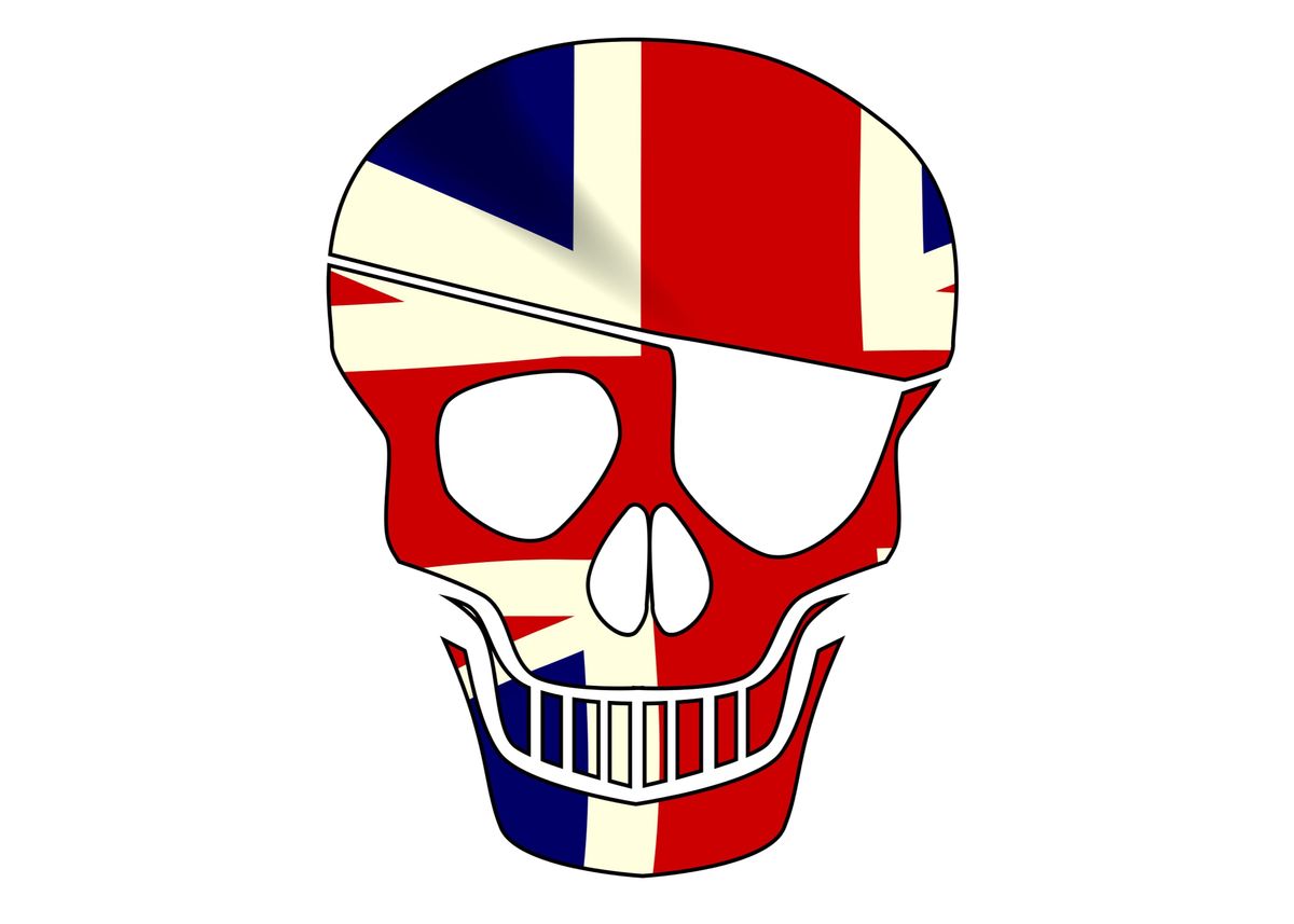 'Union Jack Skull' Poster, picture, metal print, paint by HomeStead ...