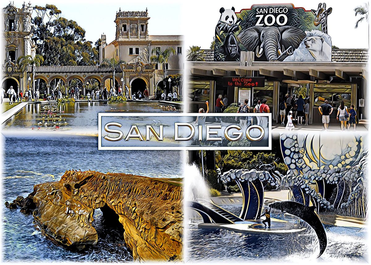 'San Diego' Poster, picture, metal print, paint by SALVATORE CANNIZZO ...