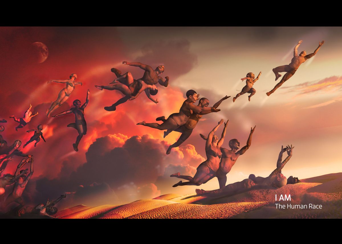 'I AM The Human Race' Poster, picture, metal print, paint by Efo Omede ...