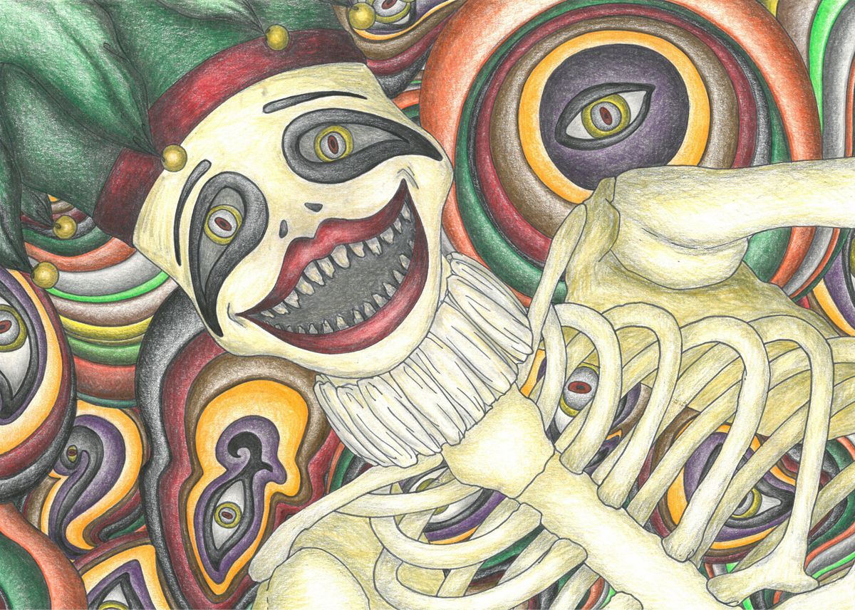 'The jester skeleton' Poster by Arianna Graziano | Displate