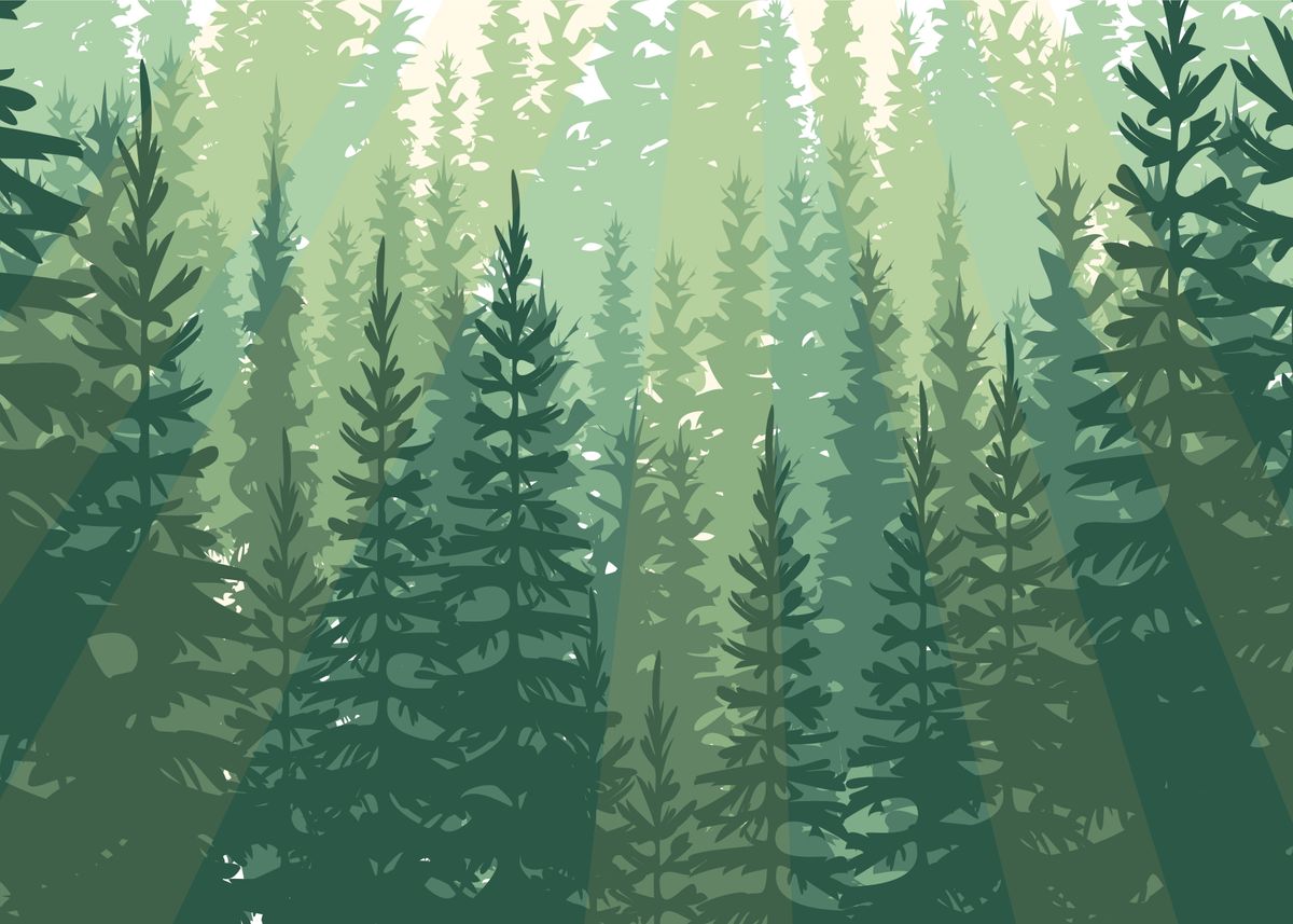 'Welcome Forest Green' Poster, picture, metal print, paint by Desya ...