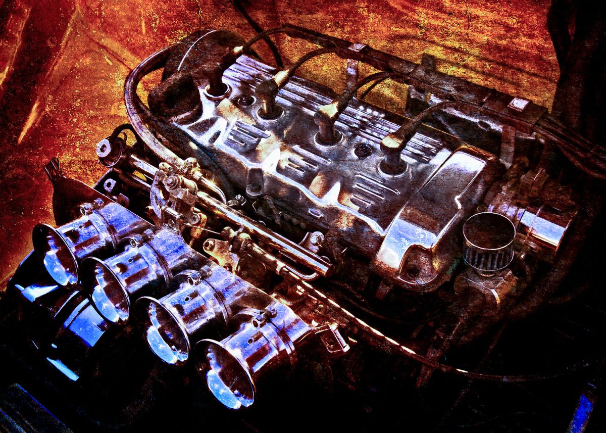 'Powerful Car Engine' Poster, picture, metal print, paint by Art ...