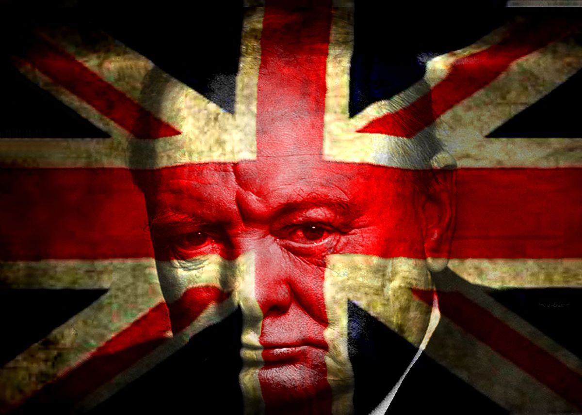 'Winston Churchill Flag' Poster, picture, metal print, paint by matt ...