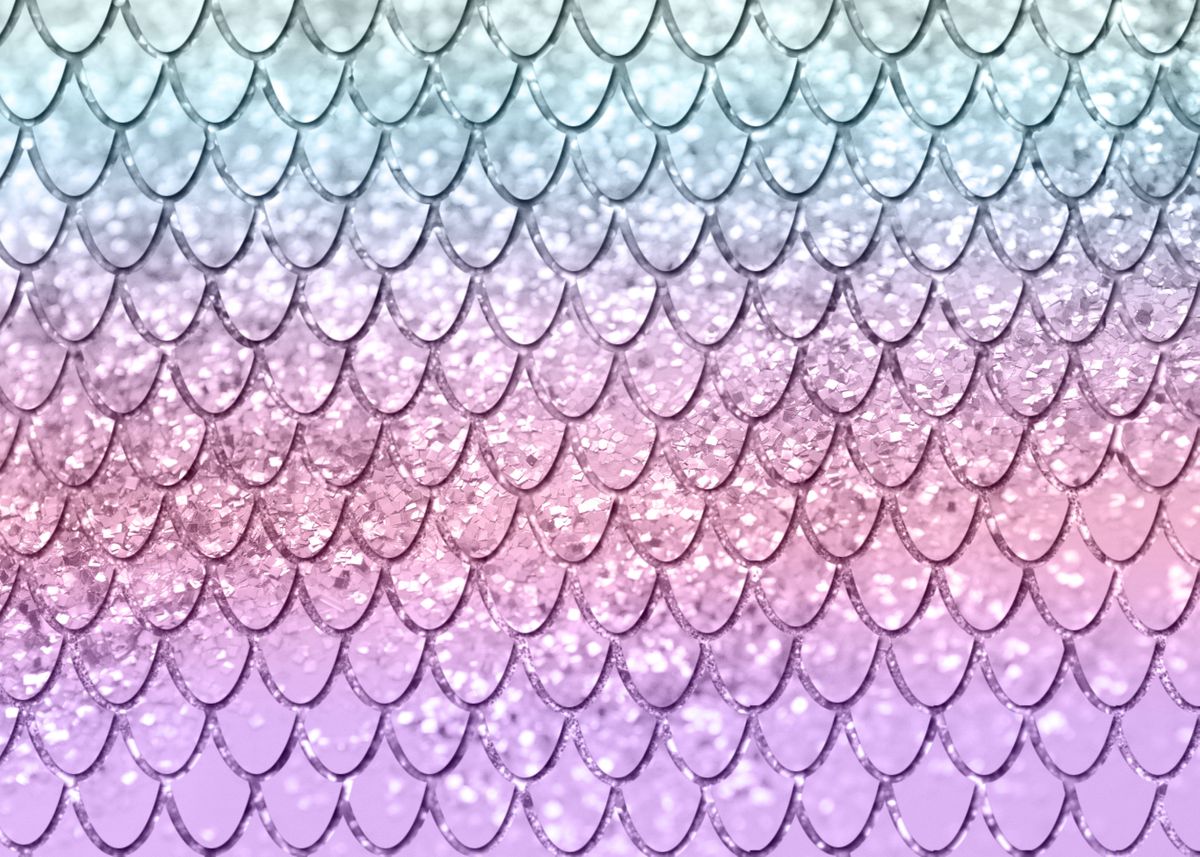 'Mermaid Scales Glitter 4' Poster, picture, metal print, paint by Anita ...