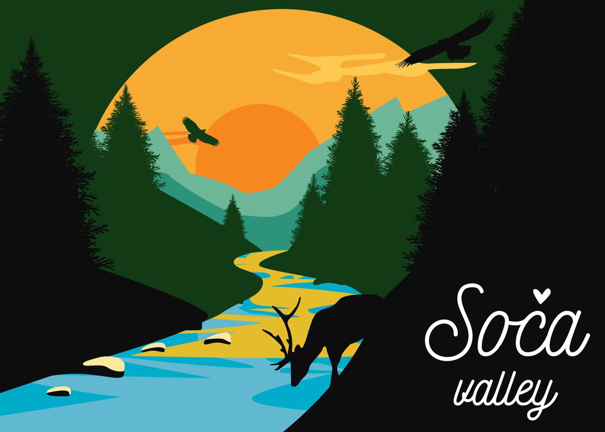 'Soca Valley' Poster, picture, metal print, paint by FruFru | Displate